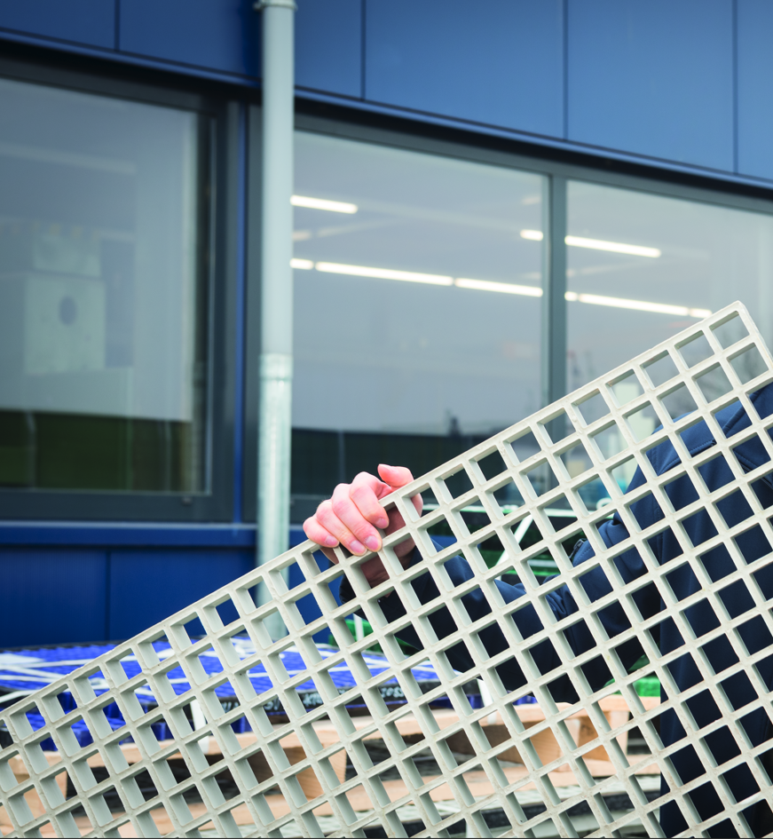 GRP grating (ISO-FR) 3660 x 1220 x 13mm - mesh 38 x 38mm | Piece ...